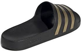 Adidas Adilette Black/Gold Slide – La Elegante Shoes